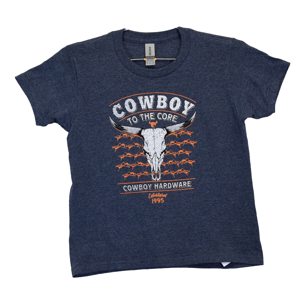 Infant/Toddler Boy's CH Heather Navy "Cowboy to the Core" Short Sleeve