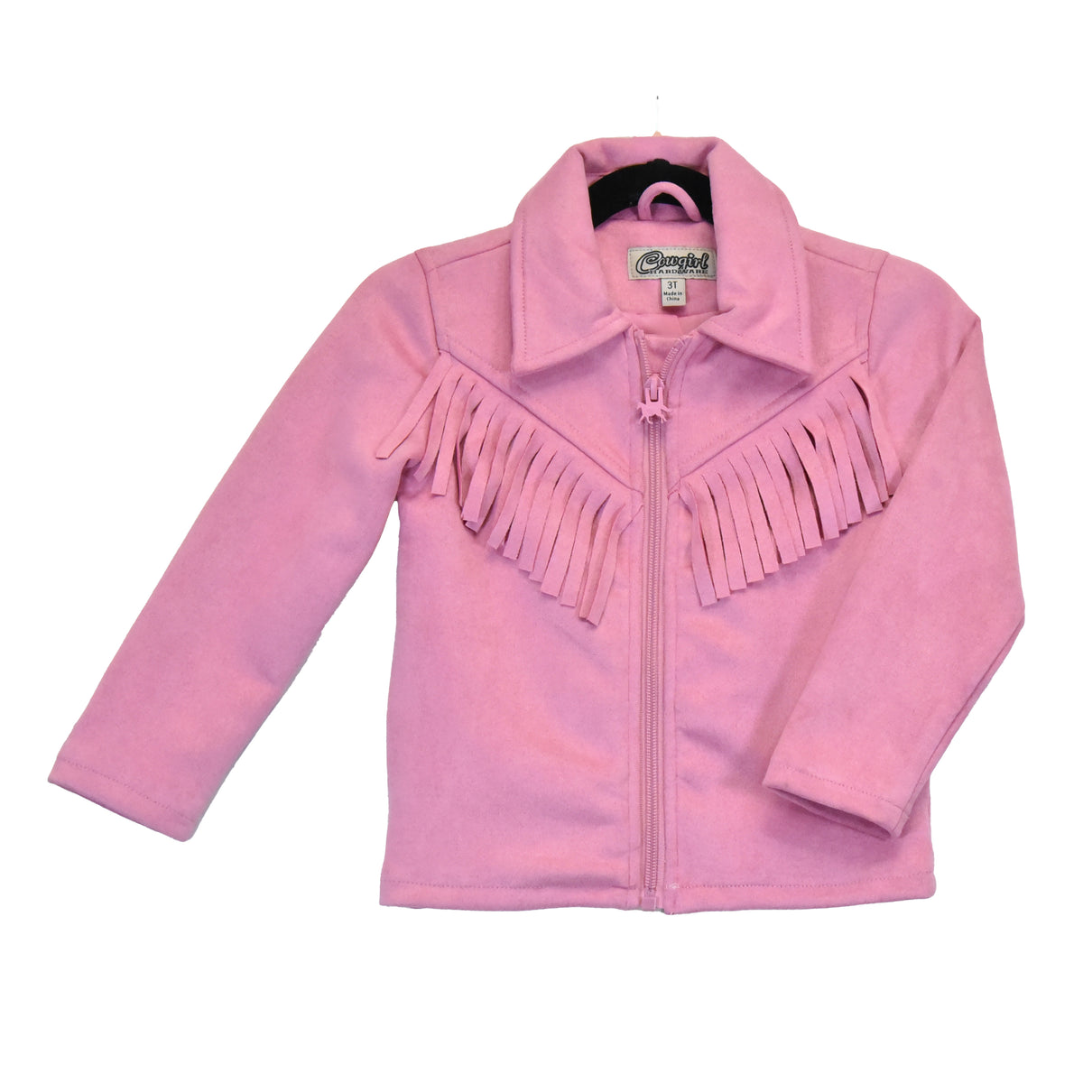 Toddler Girl CH Pink "Faux Suede" Fringe Jacket