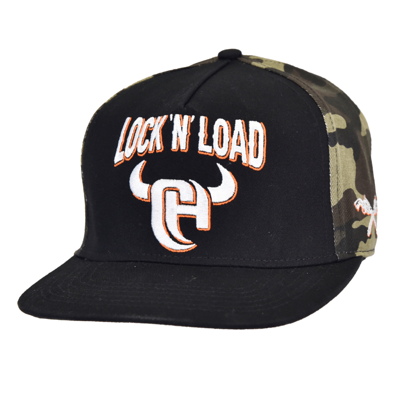 Men's Cowboy Hardware Black & Camouflage Lock & Load 5 Panel Cap
