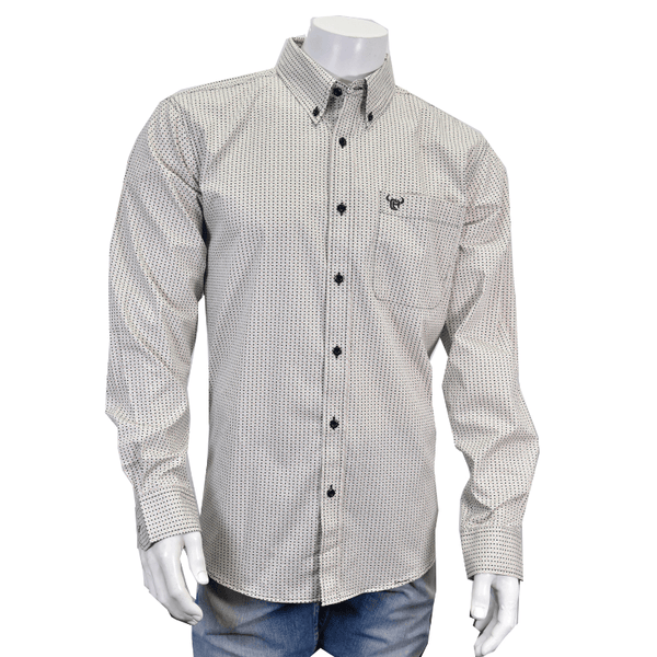 Men's Cowboy Hardware Tan "Diamond Plate" Long Sleeve Western Shirt